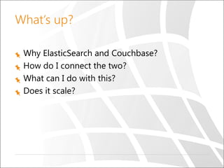 Using Couchbase and ElasticSearch for real-time data analytics | PPT