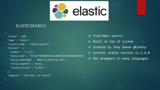 Elasticsearch and Spark | PPT