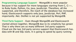 Elasticsearch vs MongoDB comparison | PPT | Free Download