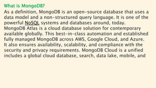 Elasticsearch vs MongoDB comparison | PPT