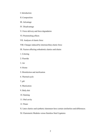 Elastics in orthodontics | PDF
