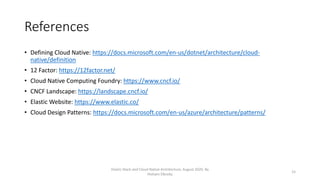 Elastic stack and cloud native architecture | PPTX
