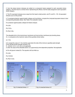 Elastic stress analysis for heat exchanger channel head for protection against plastic collapse ...