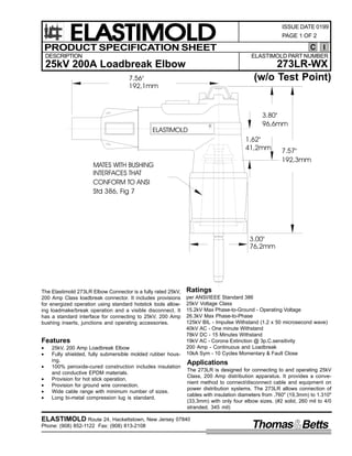 Elastimold Connectors - Loadbreak & Deadbreak Elbow & Bolted Tee ...