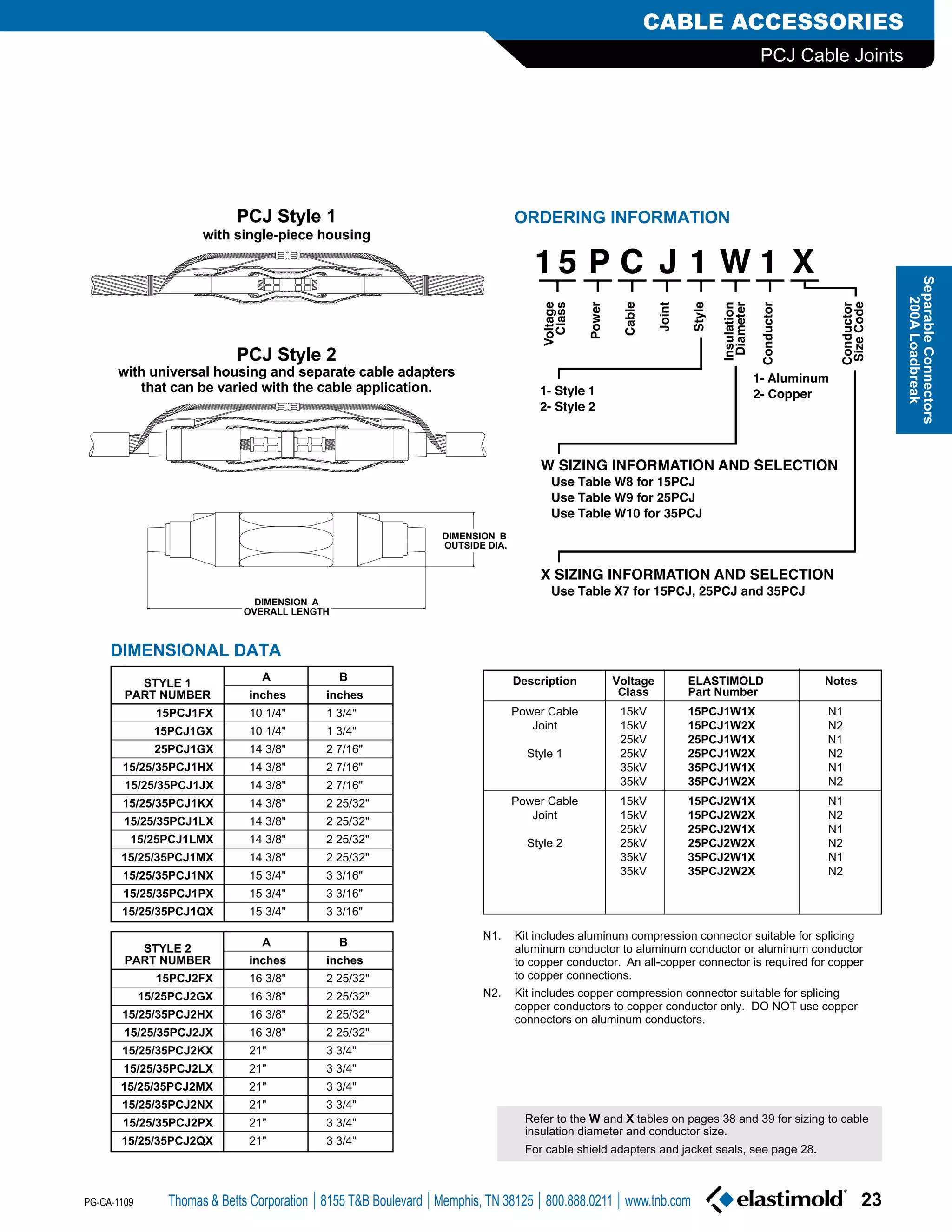 Elastimold Connectors Loadbreak & Deadbreak, Cable Joints & Cable ...