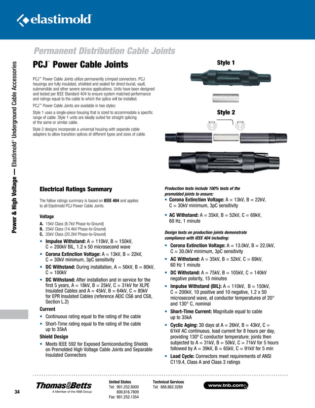 Elastimold Dead Break & Load Break Connectors & Elbows | PDF