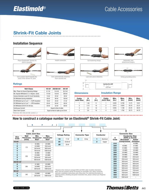 Elastimold Shrink Fit High Voltage Cable Joints | PDF | Physics | Science
