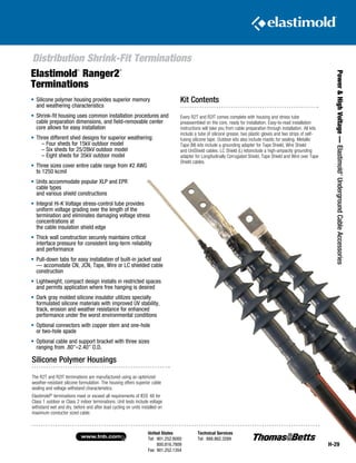 Elastimold - Cable Connectors, Joints, Terminations Catalogue | PDF