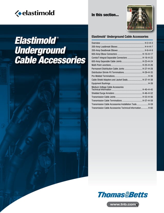 Elastimold - Cable Connectors, Joints, Terminations Catalogue | PDF
