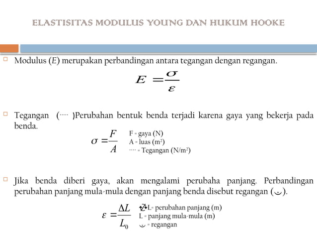 Elastisitas modulus young DAN HUKUM HOOKE.pptx