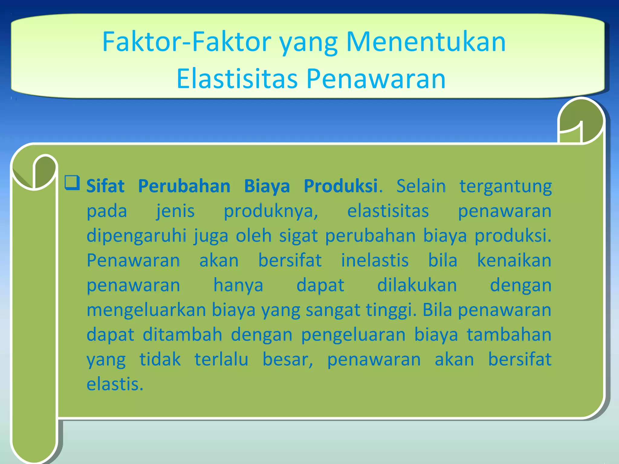 Elastisitas Penawaran | PPT