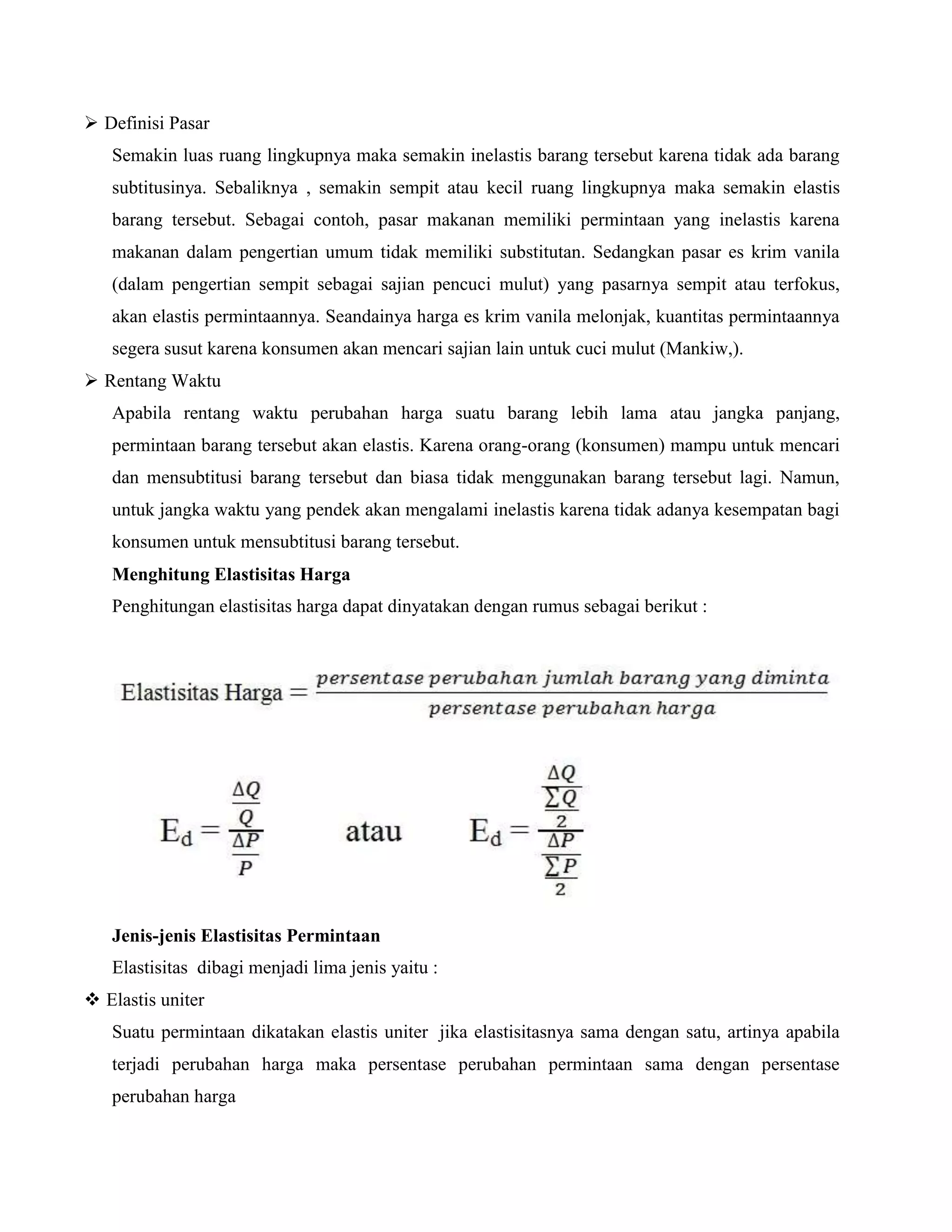 Elastisitas permintaan dan penawaran | DOCX