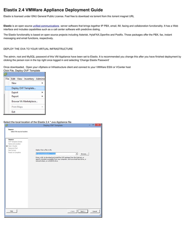 Elastix 2.4 vm ware appliance deployment guide | PDF | Internet | Computing