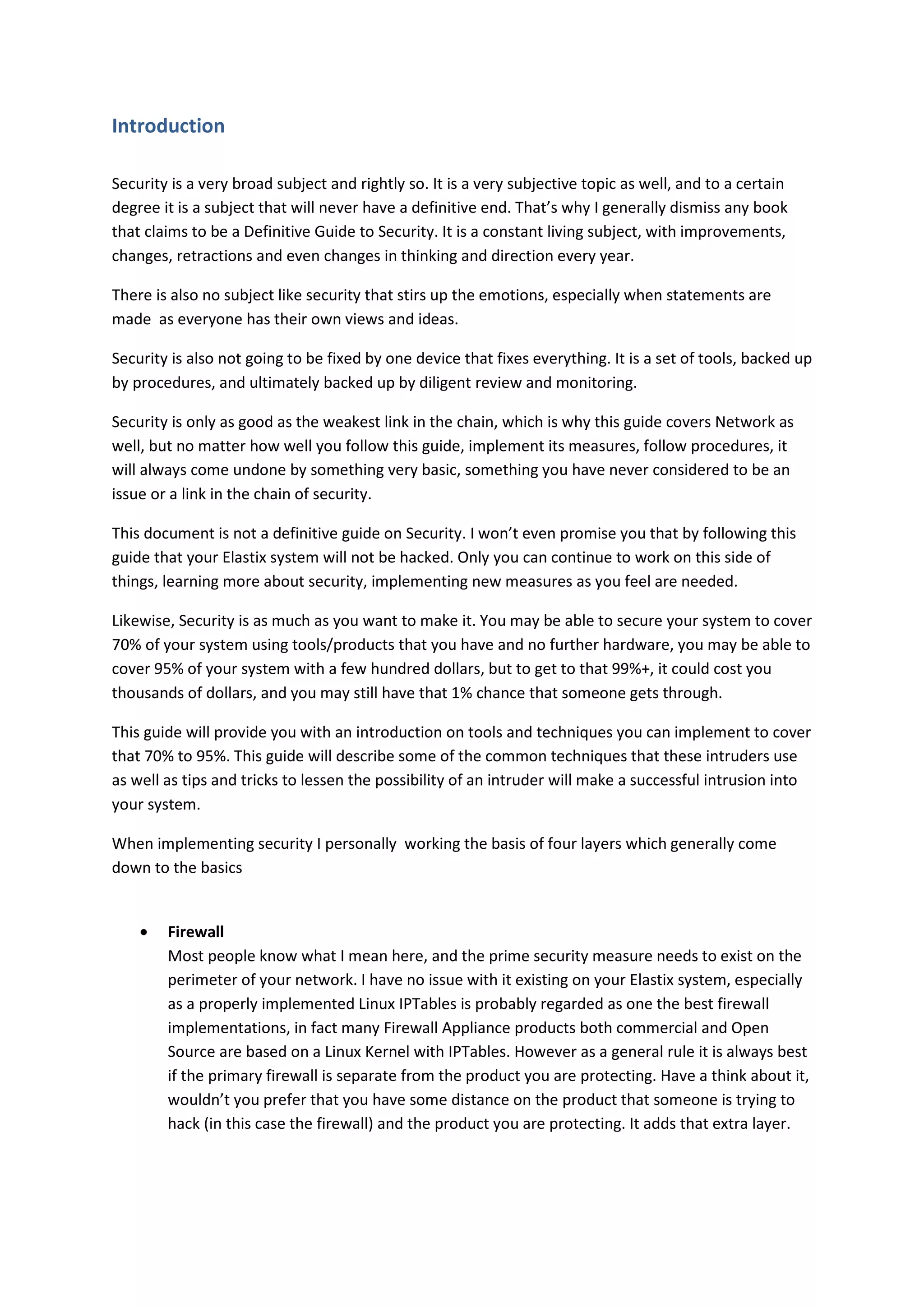 Elastix network security guide | PDF