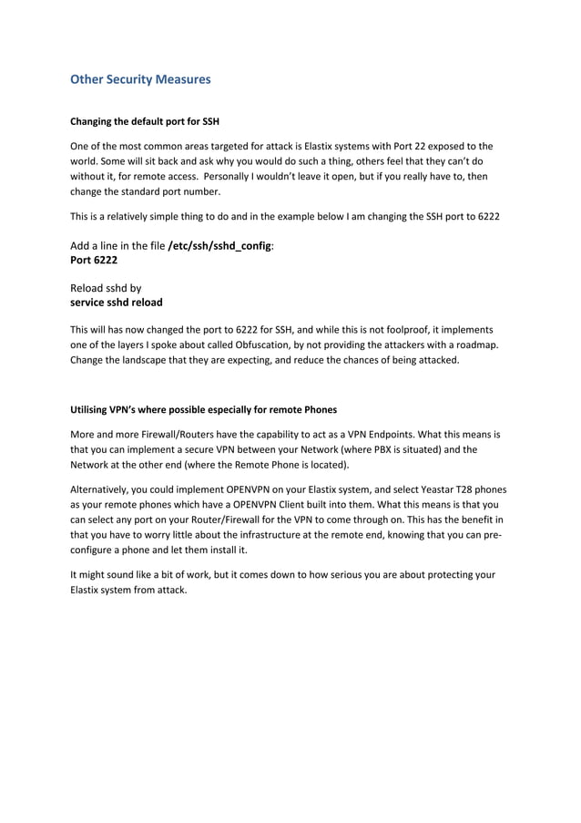 Elastix network security guide | PDF