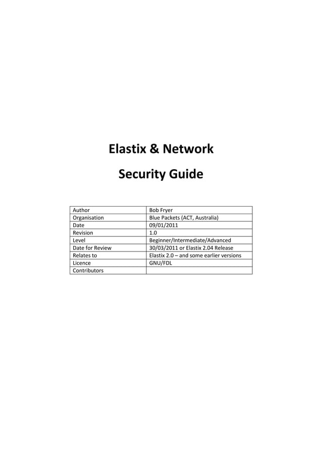 Elastix network security guide | PDF