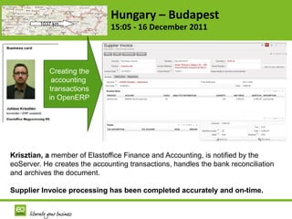 OpenERP - Invoice Processing, Elastoffice | PDF