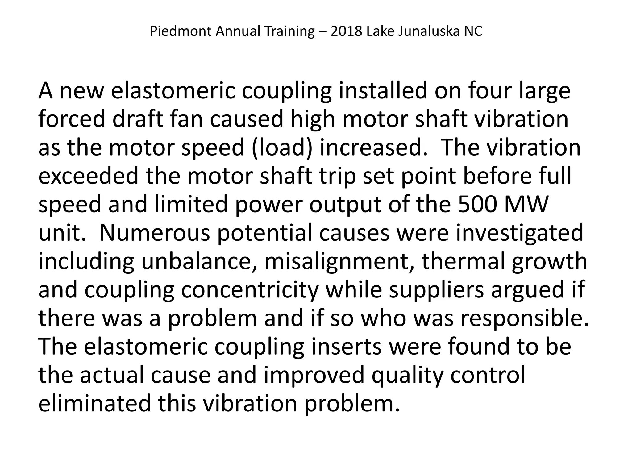 Elastomeric Coupling Case History for coupling failure | PPT