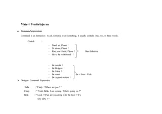 Story Board Teaching Listening Command and Prohibition Expressions | PPT