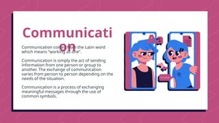 ELA The Communication Process Education Presentation in Pink and Blue ...