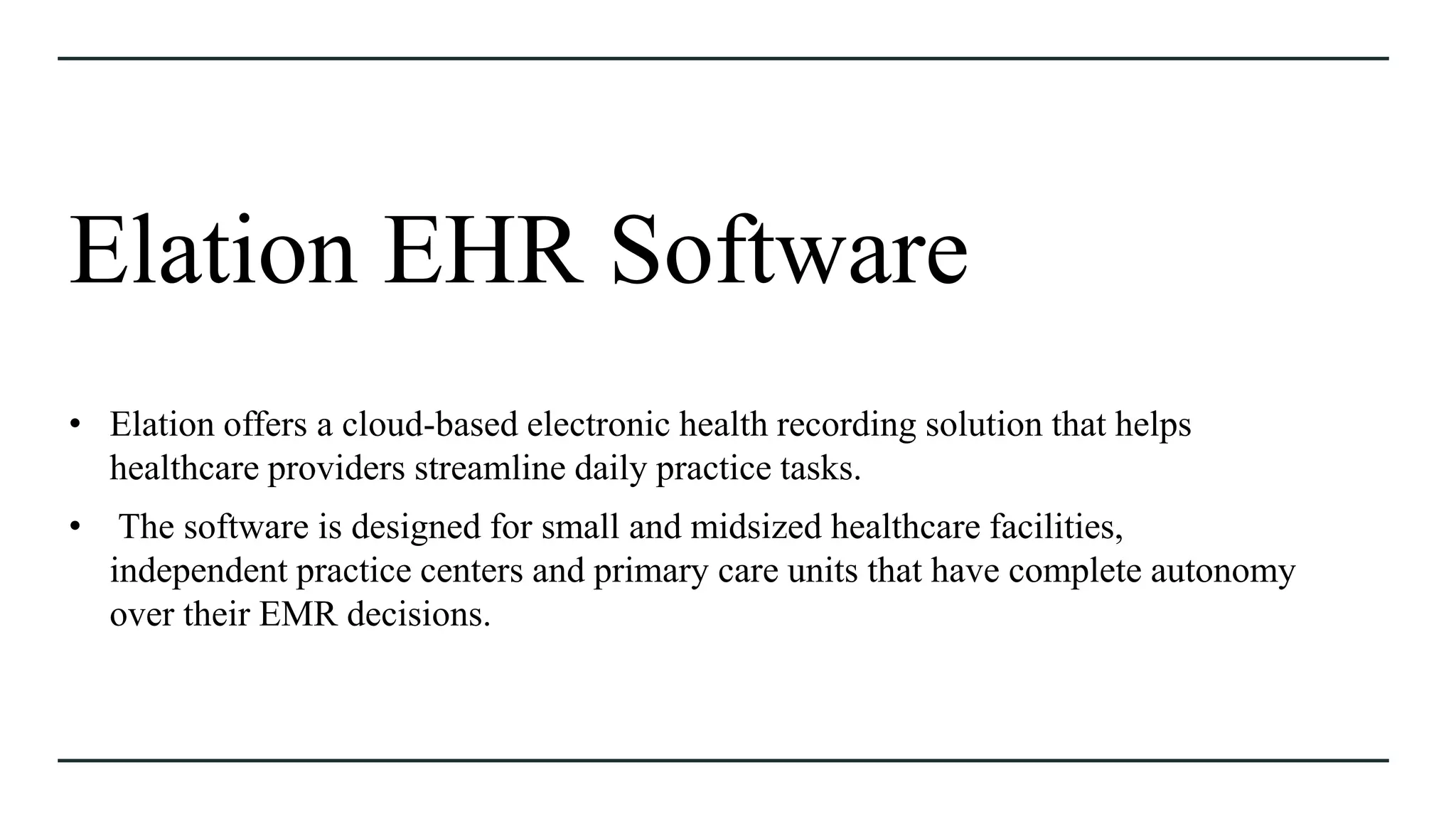 Elation EHR Software | PPT