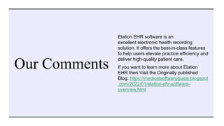 Elation EHR Software | PPT