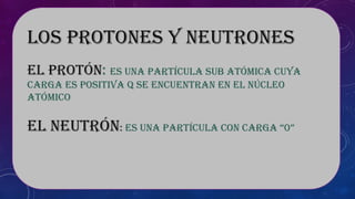 El átomo con sus partes y características. y c | PPTX
