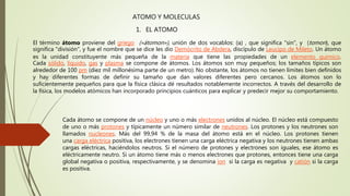 El atomo y moleculas | PPTX