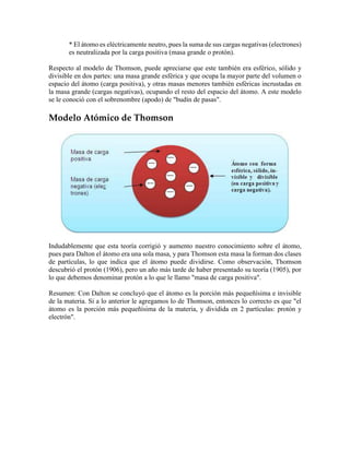 El atomo y sus teorías atómicas | DOCX