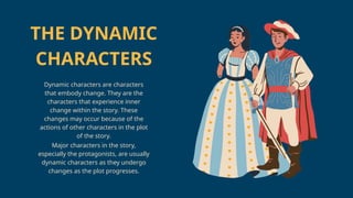 ELA Types of Characters Educational Presentation in Blue and Yellow ...