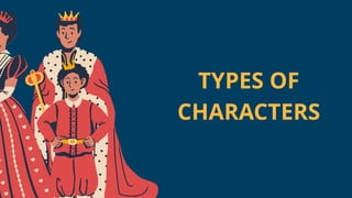 ELA Types of Characters Educational Presentation in Blue and Yellow ...
