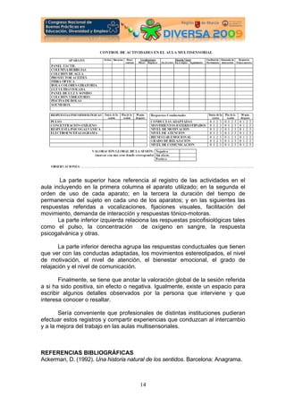 El aula multisensorial en un centro educativo aspectos curriculares y ...
