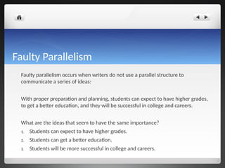 Mastering Parallel Structure for Clear and Balanced Writing | PPTX