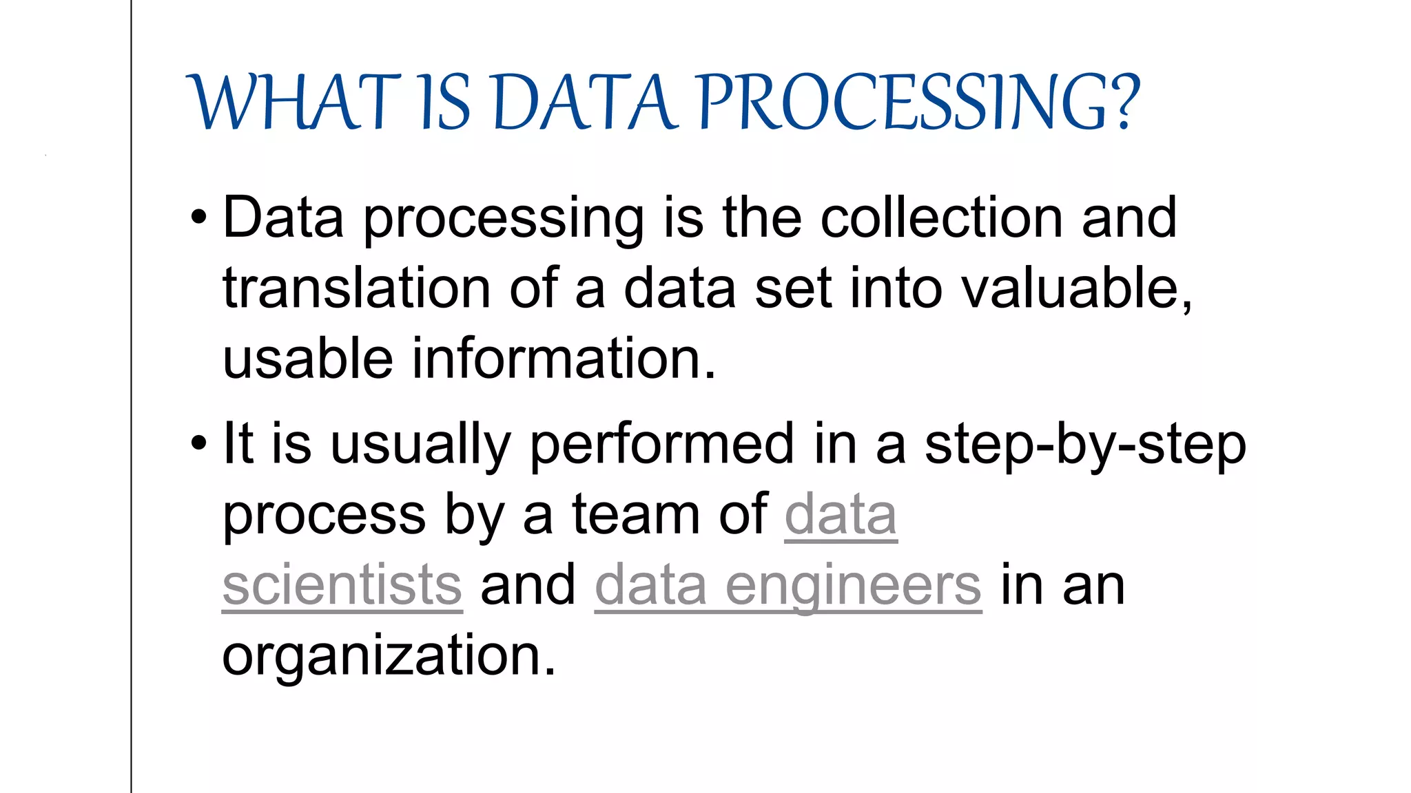 Data Processing Techniquespptx Databases Computer Software And