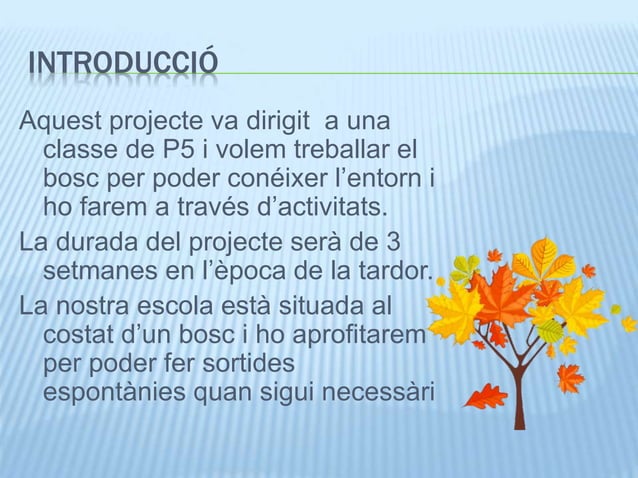 El bosc - Esther Morales, Clàudia Muñoz, Cristina Rodríguez, Candi Pérez, Aroa Acosta | PPTX