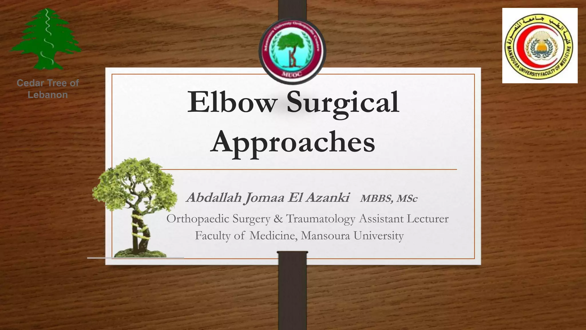 ELBOW Orthopedic Surgical Approaches | PPTX