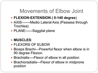 BIOMECHANICS OF ELBOW COMPLEX | PPTX