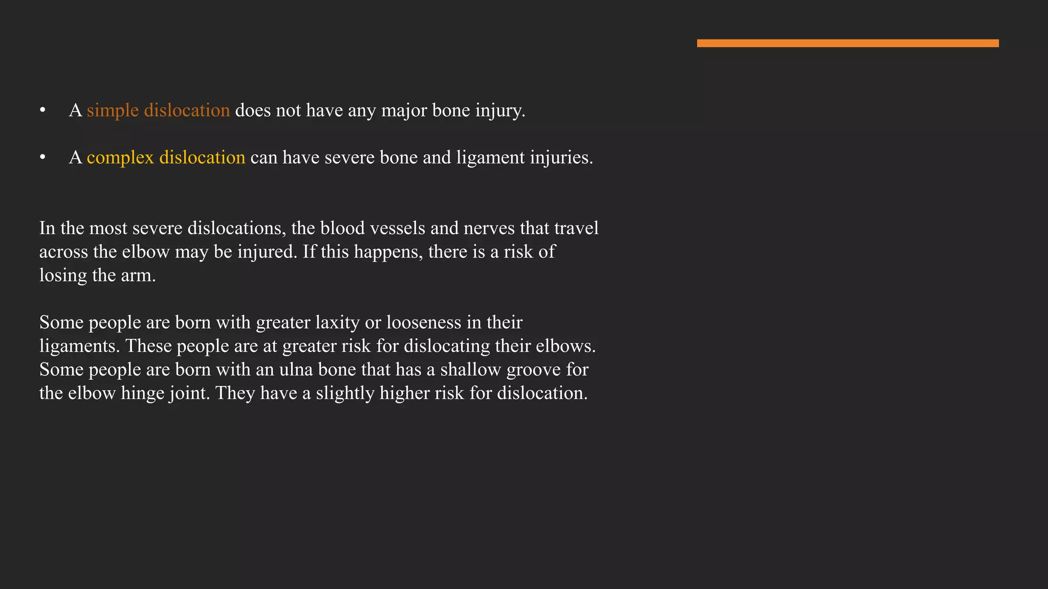 Elbow dislocation and subluxation | PPTX