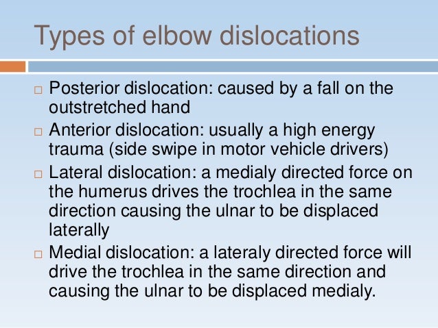 Elbow fractures and dislocations