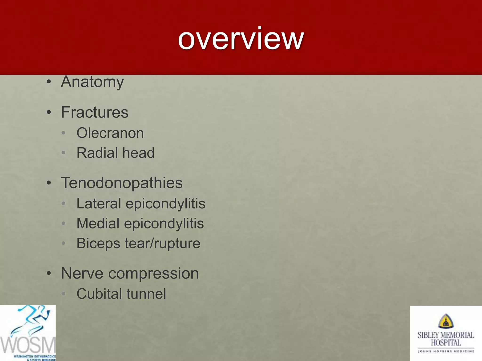 Elbow Injuries Ppt