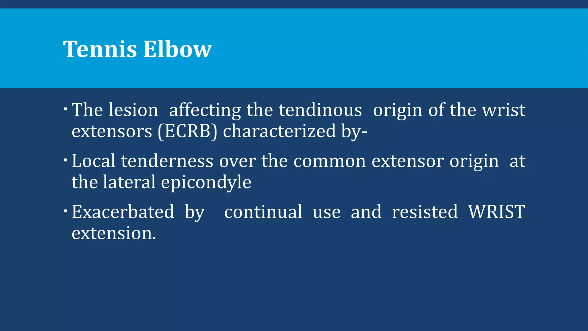 Elbow injuries in Sports | PPTX