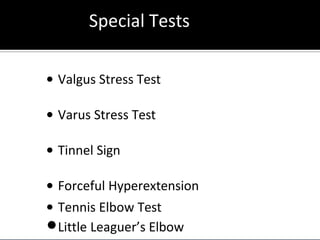 Elbow injuries- Physiotherapy assessment | PPT