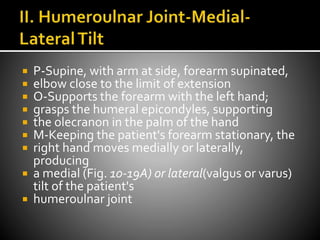 Elbow joint Mobilization Techniques (Darlene Hertling) | PPTX