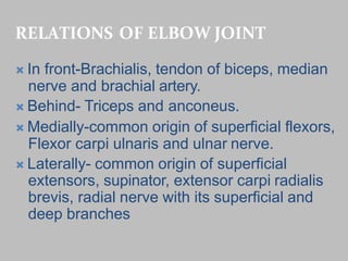 Elbow joint with applied anatomy | PPTX