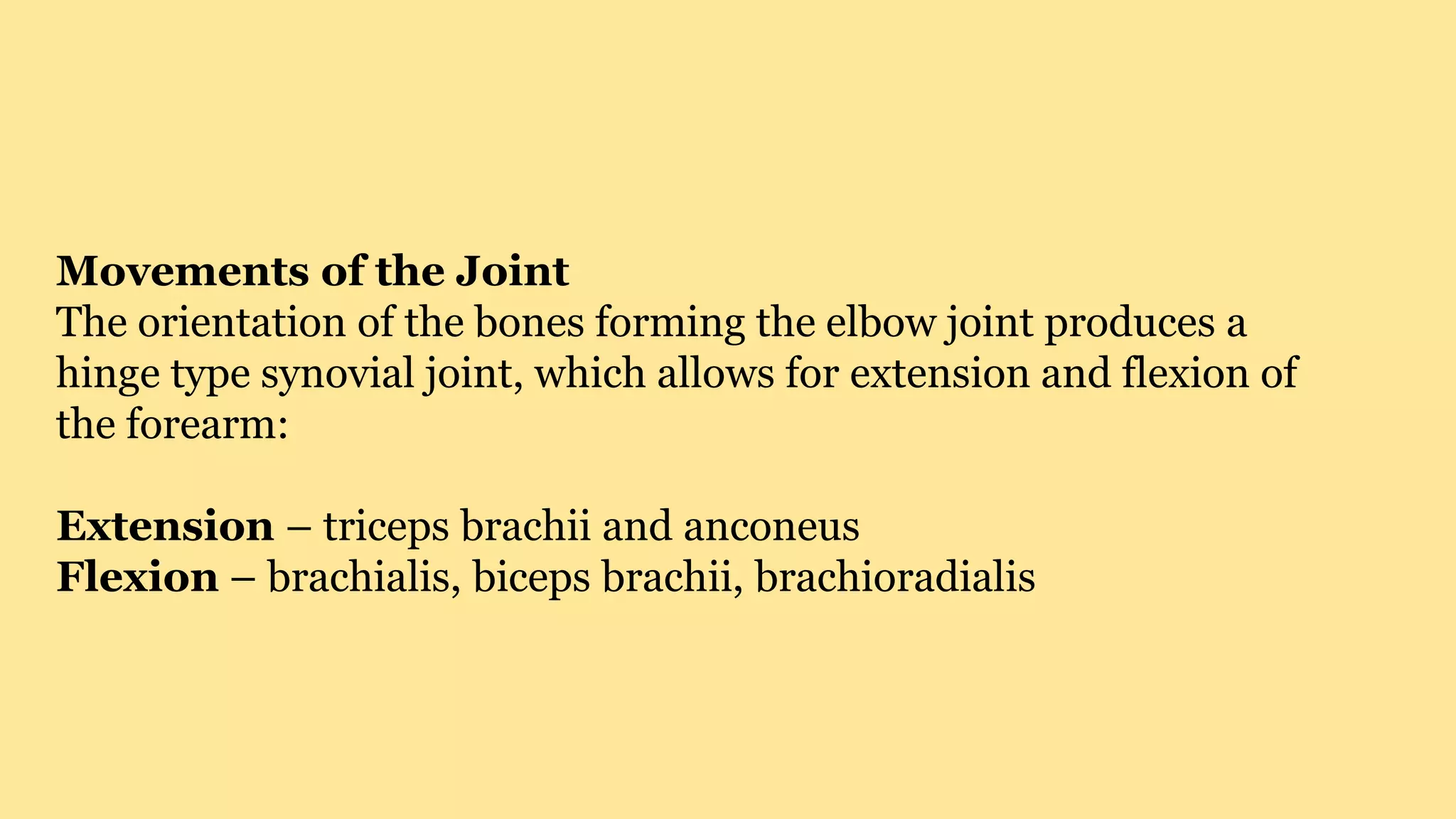 Elbow joint anatomy | PPTX