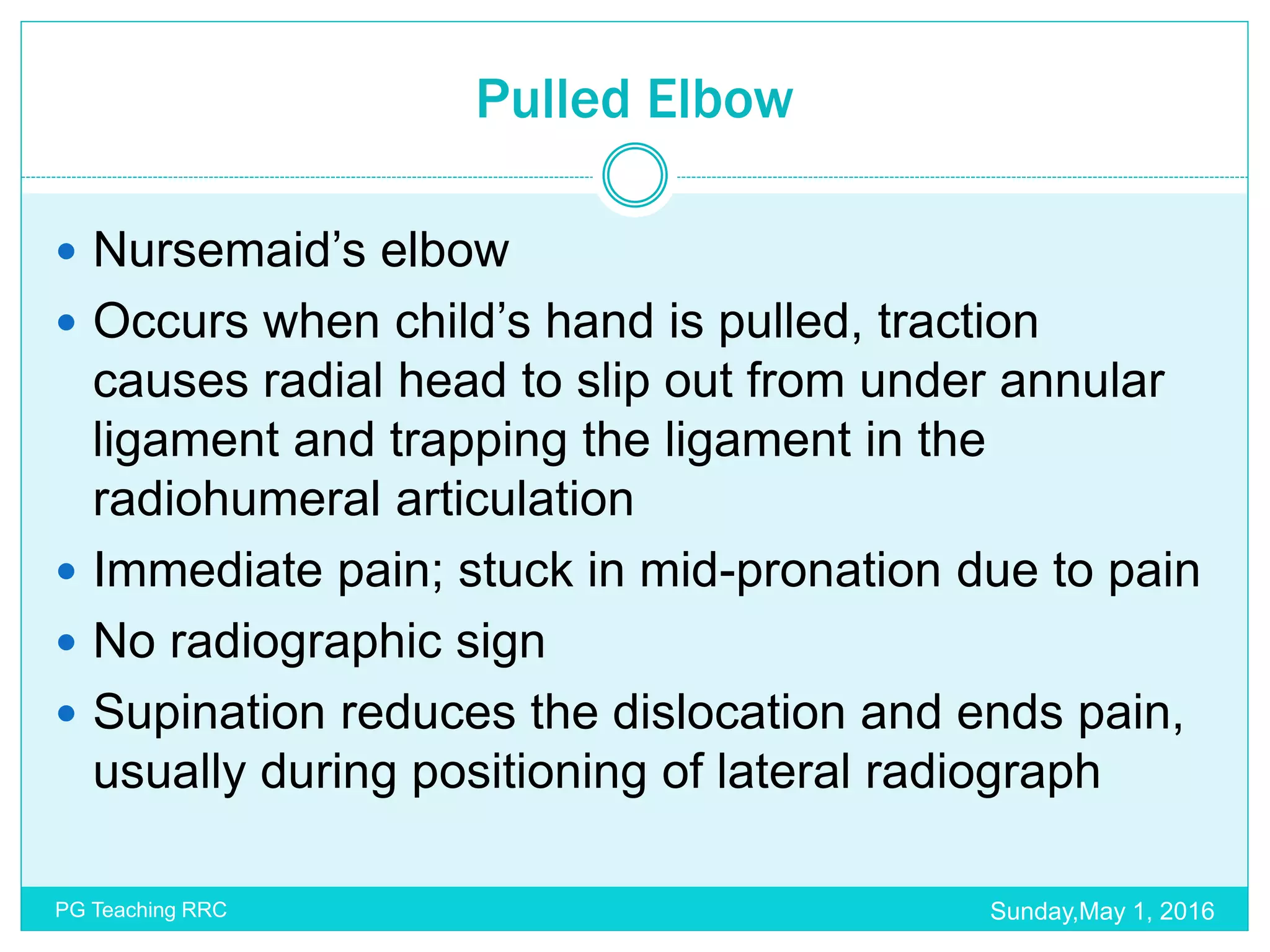 Elbow trauma & infection | PPTX