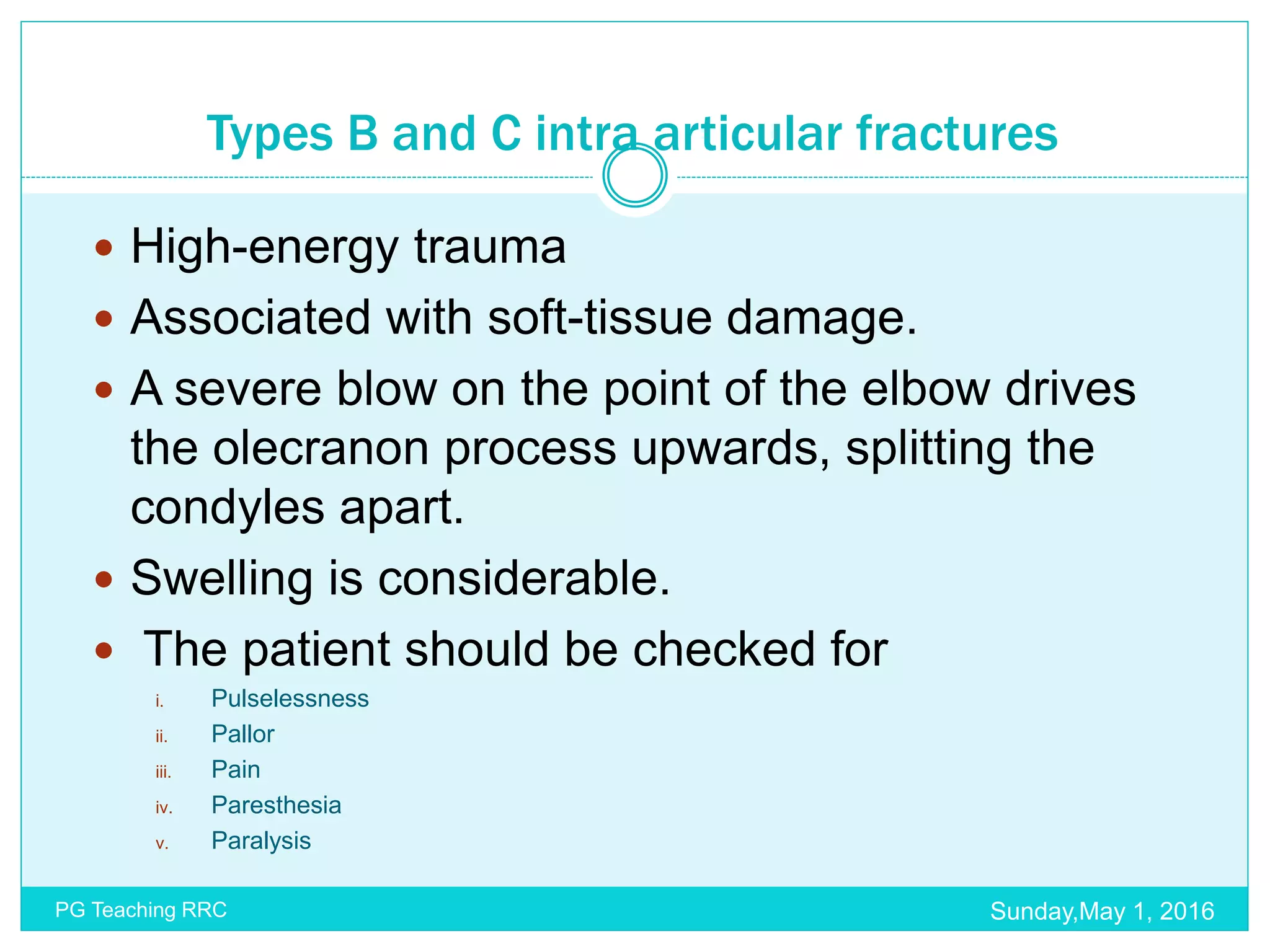 Elbow trauma & infection | PPTX