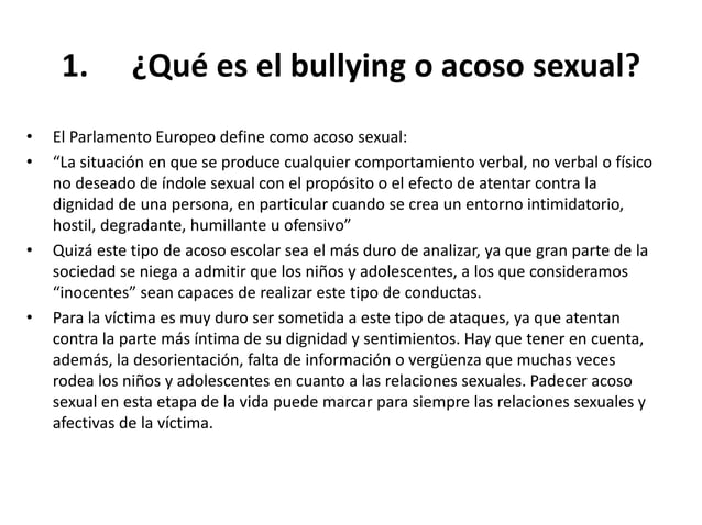 El Bullying O Acoso Sexual Ppt