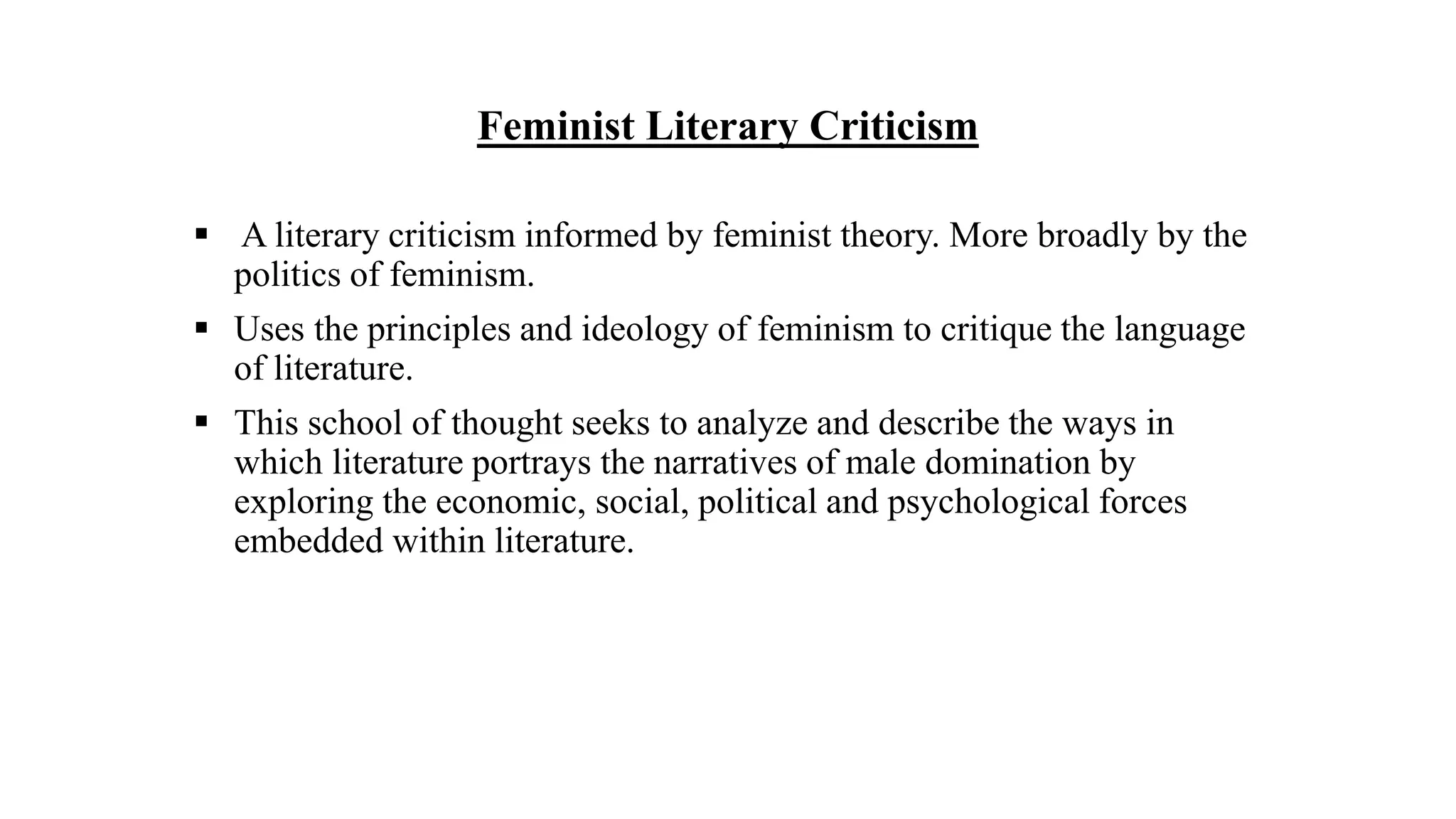 Feminist Literary Criticism | PPTX