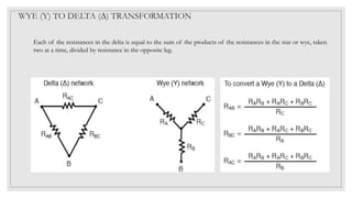 ELC111 Lecture 3 Delta wye resistors.pptx | Physics | Science